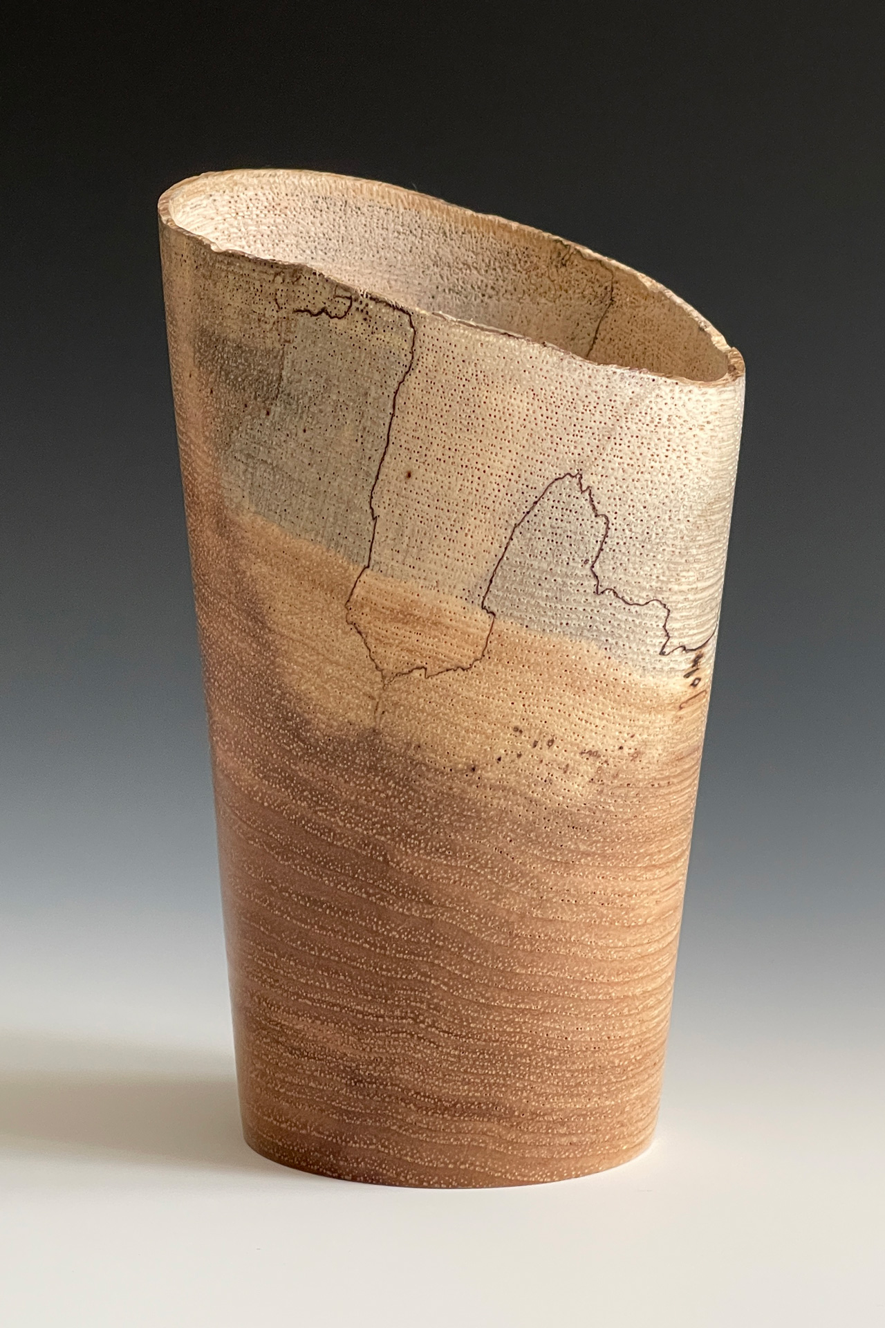 Natural-Edge Spalted Hickory Vase | American Association of Woodturners