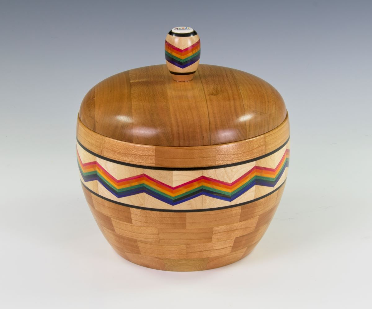 Zigzag Rainbow Beads of Courage box | American Association of Woodturners